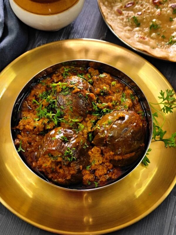 Bharwa Baingan | Stuffed Eggplant curry - Rustic Tadka